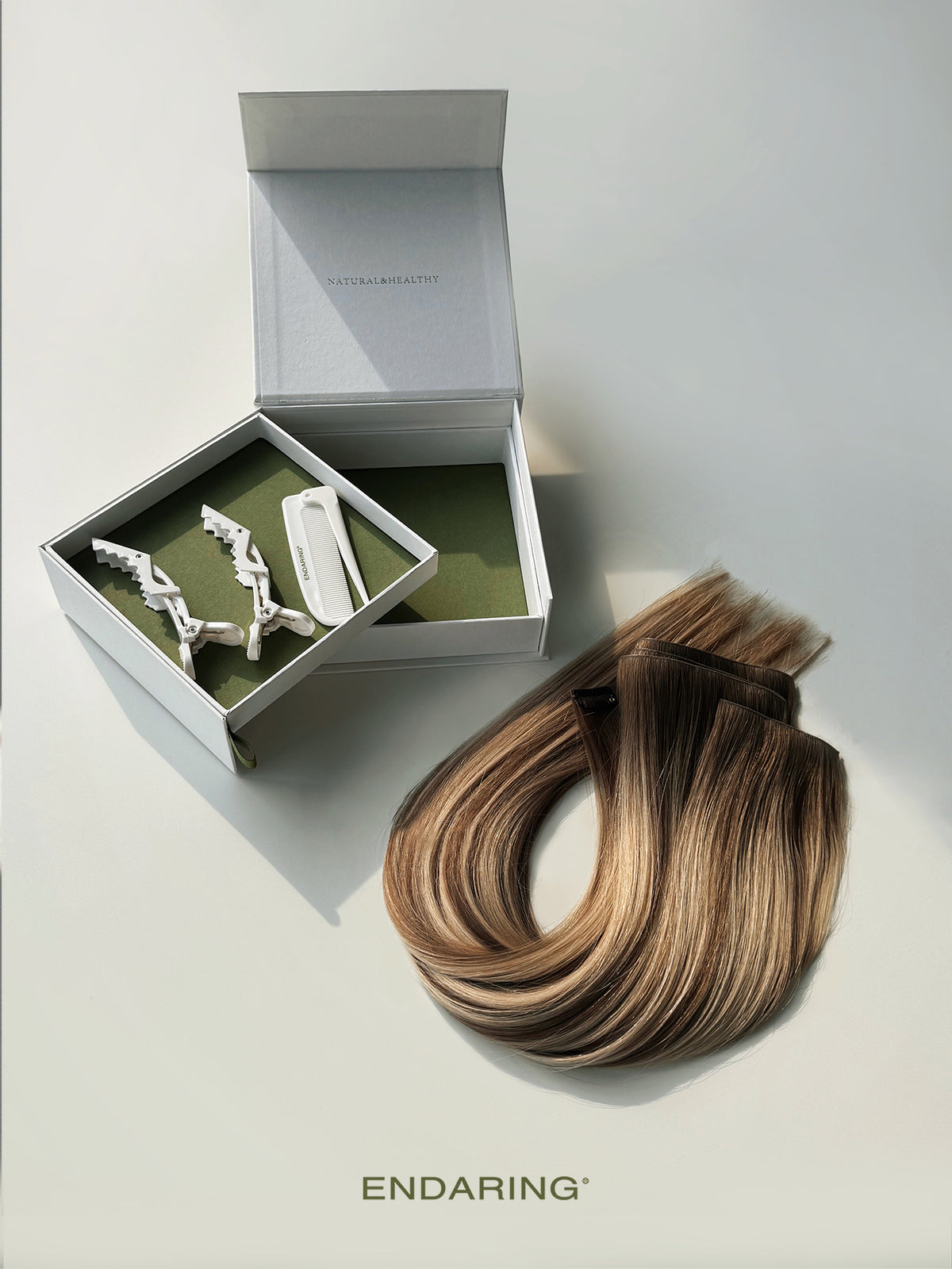 18" Dark Brown Invisible Clip-Ins