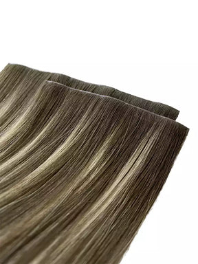 Tortoiseshell Balayage Invisible Tape In Weft-100% Vigin Hair
