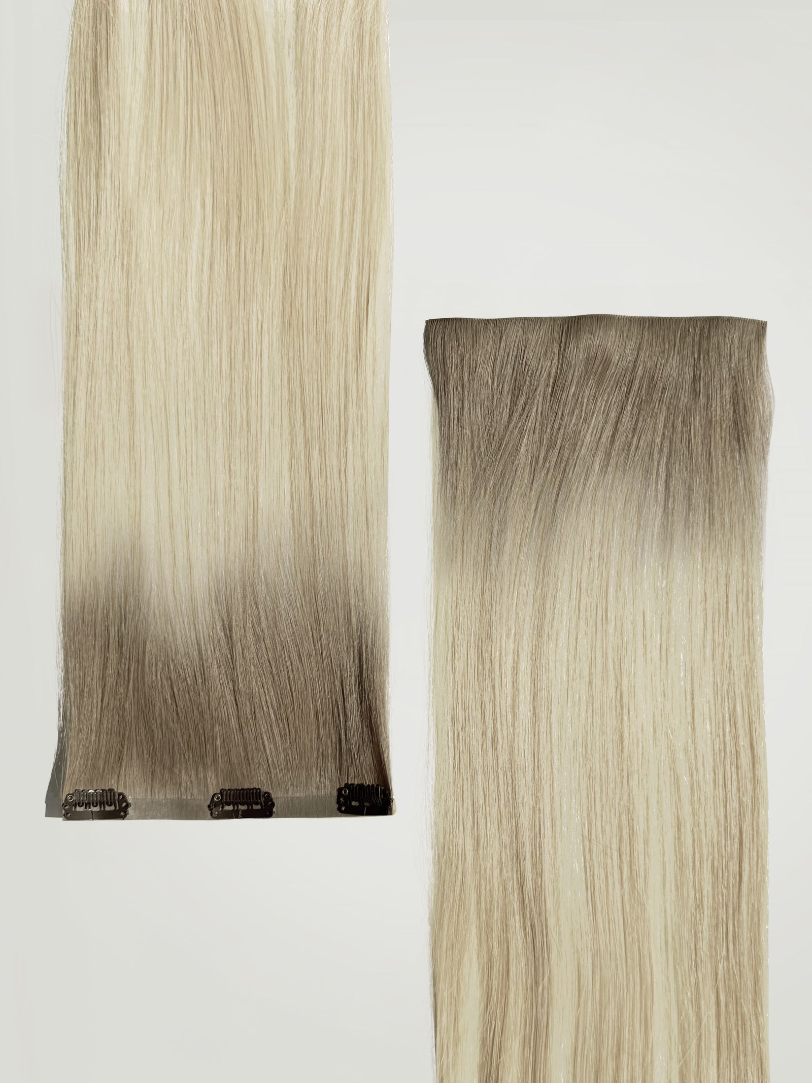 Rooted Ashy Blonde Single Clip-In Hair Extensions 18" (22g/30g)